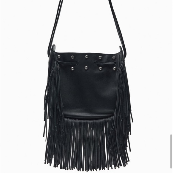 Zara | Bags | Zara Fringed Leather Bucket Bag | Poshmark